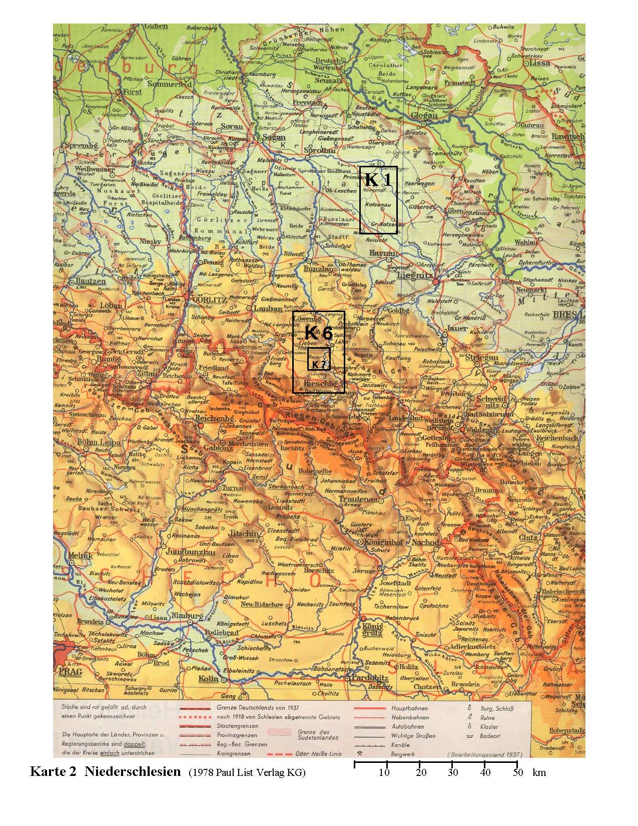 Karte Niederschlesien Vor 1945